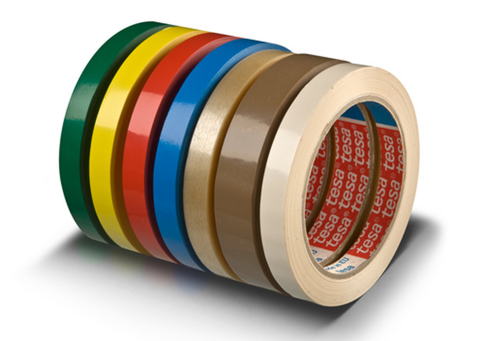 tesafilm 4204 PVC - Universal Verpackungsklebefilm, 25 mm rot